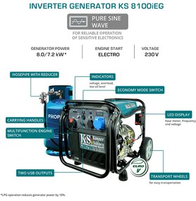 Könner & Söhnen Invertorová plynová elektrocentrála KS 8100i EG