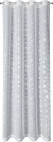 VÁNOČNÍ ZÁCLONA NA KROUŽCÍCH SNOW 140X250 CM VZOROVANÁ