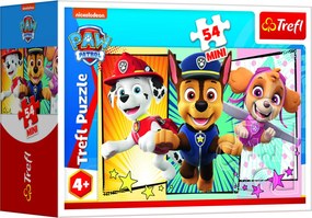 Trefl Minipuzzle 54 dílků Paw Patrol/Tlapková Patrola 4 druhy v krabičce 9x6x3cm 40ks v boxu
