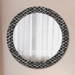 Kulaté zrcadlo s dekorem Orientální stupnice fi 70 cm