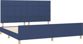 Rám postele bez matrace modrý 200 x 200 cm textil 3125087
