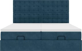 Osmanský rám postele s matracíes tmavě modrá 160x200cm samet 3313806