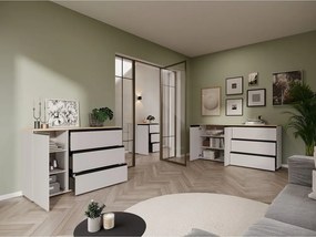 Šedobéžová/ve světle přírodní barvě komoda 90x91x41 cm Cormano – Germania