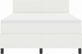 Postel s boxspringem s čelo Krémová a bílá 160 x 200 cm 3337521