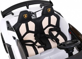 Ramiz Lamborghini SVJ DRIFT elektrické auto pro 2 děti bílé + funkce driftu + dálkové ovládání
