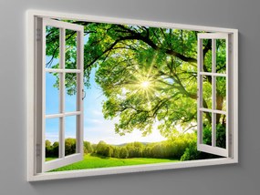 Liox Obraz okno strom přání Rozměr: 150 x 100 cm