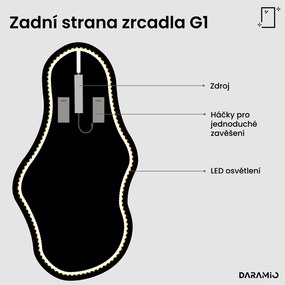 Atypické zrcadlo do koupelny s LED osvětlením G1