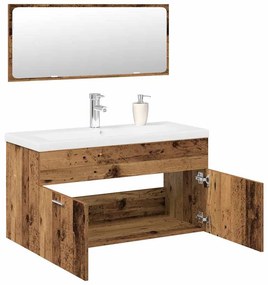 3dílná koupelnová sestava old wood kompozitní dřevo 3328911