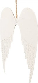 Bílá antik dekorativní závěsná křídla M - 19*12 cm