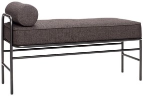 Antracitově šedá čalouněná lavice Hübsch Pipe 106 cm