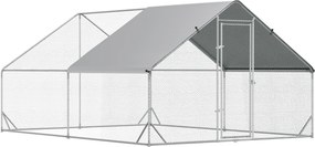 PawHut XXL kurník pro slepice s volným výběhem Drůbežárna se stínící střechou se zámkem pro 8-12 slepic Kachna Králík Ocel 3 x 4 x 2 m