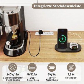 Costway Jídelní skříňka se zásuvkou a stojanem na mikrovlnku Kuchyňská z bílého
