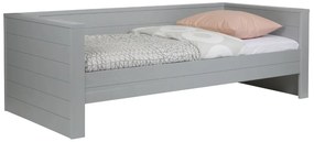 Hoorns Světle šedá borovicová postel Koben se zvýšeným okrajem 90x200 cm