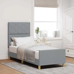 Rám postele s čelo Světle šedá 80 x 200 cm textil 3344760