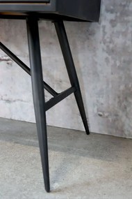 Černá antik kovová vitrína vinotéka Larisse - 65*36*170 cm