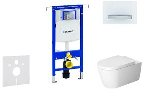 Geberit Duofix - Modul pro závěsné WC s tlačítkem Sigma50, alpská bílá + Duravit ME by Starck - WC a sedátko, Rimless, SoftClose 111.355.00.5 NM8