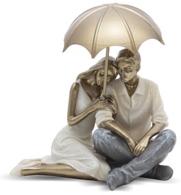 Figurka sedící pár pod deštníkem 124728