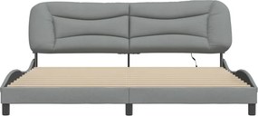 Rám postele s LED bez matrace Hvar Světle šedá 200x200 cm Látka 3213725