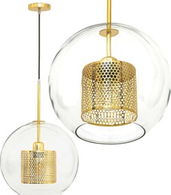 Toolight - závěsná skleněná lampa APP556-1CP 30cm, zlatá, OSW-08749