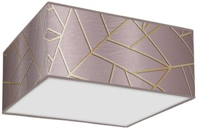 Stropní svítidlo Ziggy Square, 1x růžové/zlaté textilní stínítko, (bílé plexisklo), (40 cm)