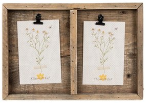Dřevěný fotorámeček Davet s klipy na 2 fotografie – 30x3x21 cm