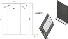 Aqualine, BETA zrcadlo 50x70x12cm, 57396