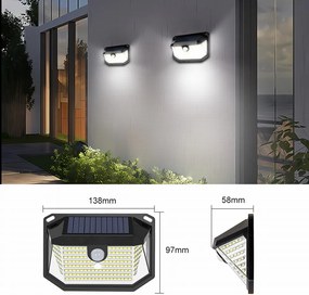 Venkovní solární nástěnné LED osvětlení Immax SIDE s PIR čidlem, 4W, 6000K