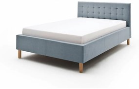 Modrošedá čalouněná dvoulůžková postel 140x200 cm Malin – Meise Möbel