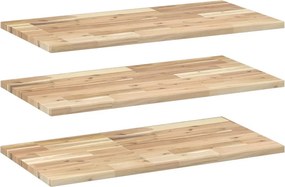 Plovoucí police 3 ks 100 x 40 x 2 cm neošetřené akáciové dřevo 3279401