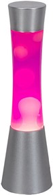 Rabalux Minka stolní lávové svítidlo 1x20W | GY6,35 - stříbrná, růžová