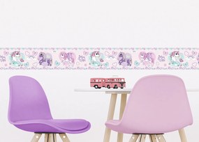 Dětská samolepící bordura na zeď Jednorožec | 5 m x 13.8 cm | DWBD8025