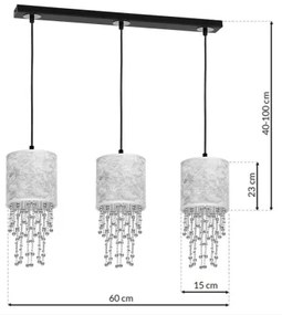 Lustr na lanku ALMERIA 3xE27/60W/230V
