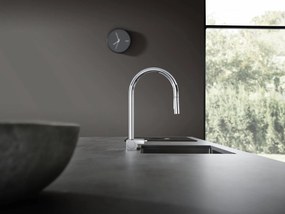 Hansgrohe M81, dřezová baterie Aquno Select s výsuvnou koncovkou a plochým sprchovým proudem, chromová, 73837000