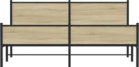 Kovový rám postele bez matrace dub sonoma 183 x 213 cm 3301402