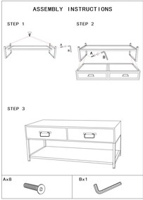 Černý TV stolek Mauro Ferretti Halmio, 95x38x38 cm