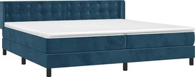 Box spring postel s matrací tmavě modrá 200x200 cm samet 3131223