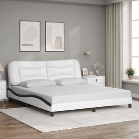 Rám postele s LED bez matrace Hvar bílý a černý 180x200 cm 3213954