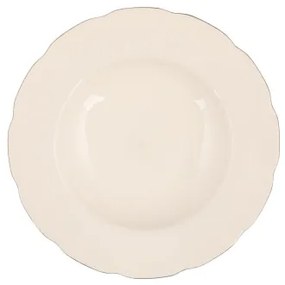 Jídelní sada 54 ks bílá/měděná/kostní porcelán