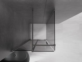 Mexen Velar, sprchový kout s posuvnými dveřmi 90 x 90 cm, 8mm šedé sklo, grafit broušený, 871-090-090-41-66