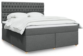 Box spring postel s matrací tmavě šedá 180x200 cm textil 3293667
