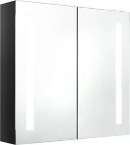 LED koupelnová skříňka se zrcadlem zářivě černá 62 x 14 x 60 cm 326519