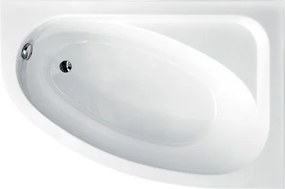 Besco Akrylátová asymetrická vana Cornea 140x80 (150x100) Barva: Bílá, Rozměry (cm): 140x80, Orientace: Levá