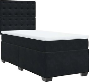 Box spring postel s matrací černá 80 x 200 cm samet 3293076