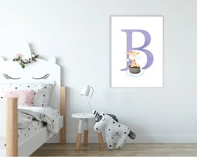 Abeceda písmena se žirafou - Obraz, Plakát Velikost: B2 - 50x70 cm, Volba rámu: s černým rámem, Písmeno: S
