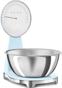 Světle modrá plastová digitální kuchyňská váha – SMEG