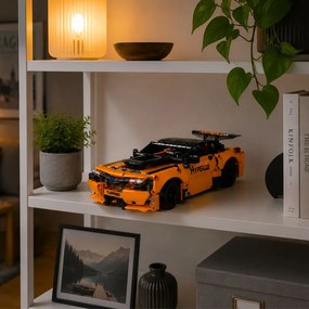 LEAN Toys Stavebnicové kostky – dálkově ovládané auto RC, oranžové, 545 dílů