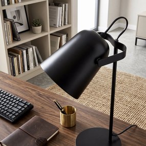 Toolight Toolight, JNH047-1T, kovová stolní lampa s pohyblivým reflektorem, v. 37 cm, 1× E27, černá, OSW-56239