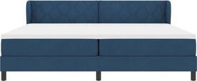 Postel s boxspringem s čelo Modrá 200 x 200 cm textil 3340114