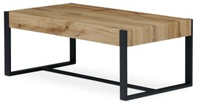 AUTRONIC Konferenční stolek 110x60x43 cm, deska MDF, 3D dekor divoký dub, kov - černý mat