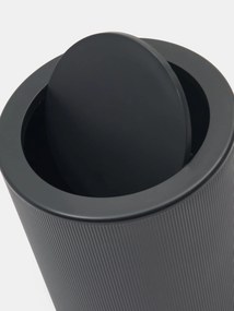 Sinsay - Rýhovaný koš na odpadky s víkem - černá